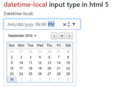 List Of New Input Types In HTML 5